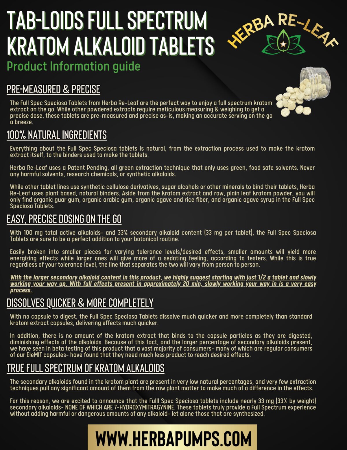 Tab-Loids Full Spectrum Mitragyna speciosa Alkaloid Tablets- Full product guide | Herba Releaf